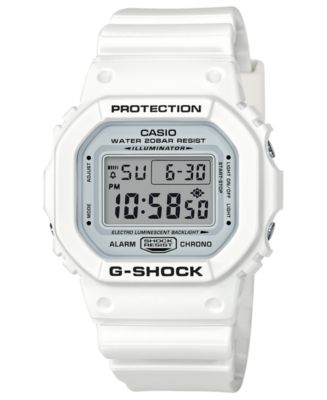 G-Shock Men's Digital White Resin Strap Watch 42.8mm - Macy's