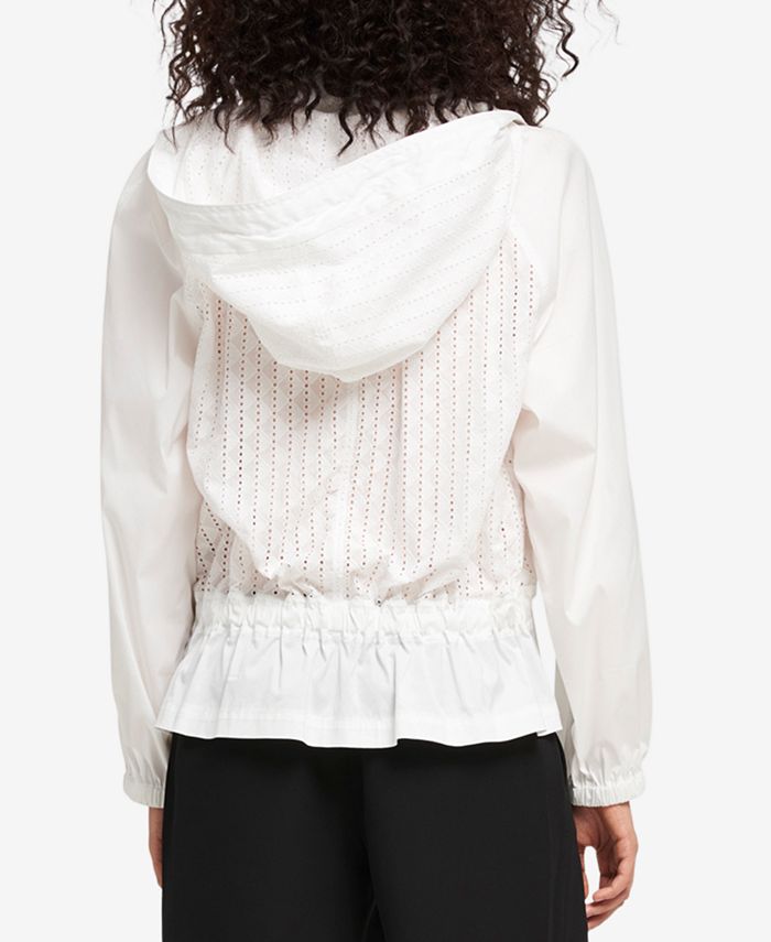 DKNY Cotton Eyelet Drawstring-Waist Jacket - Macy's