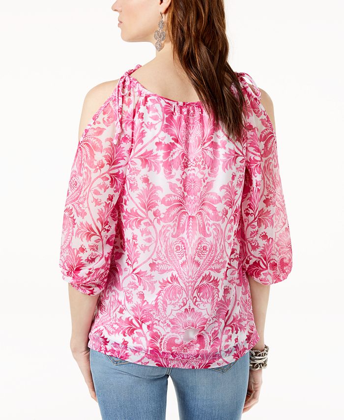 INC International Concepts I.N.C. Embellished Cold-Shoulder Blouse ...