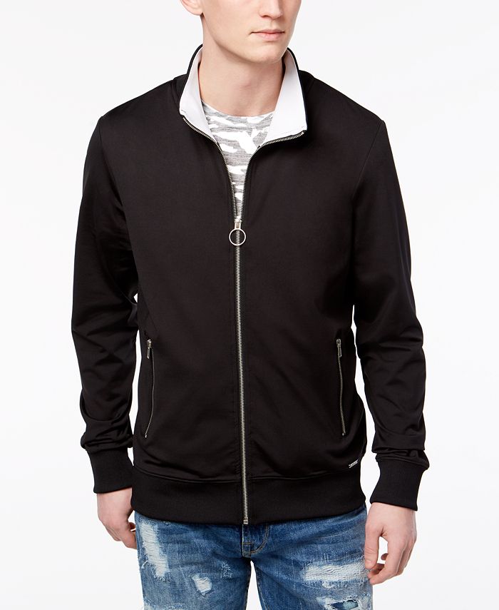 GUESS Men's Keith Tiger Embroidered Full-Zip Track Jacket - Macy's