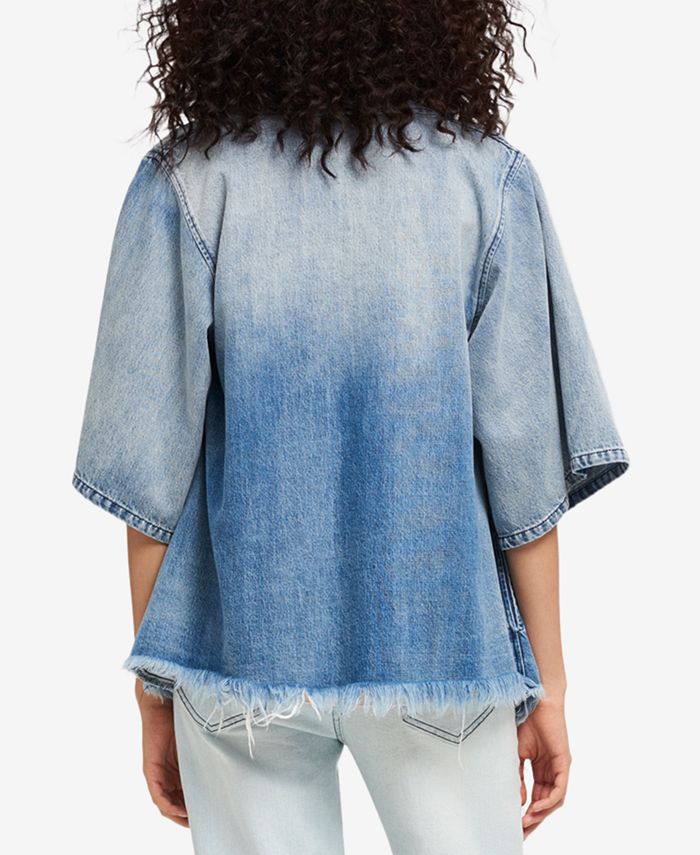 DKNY Cotton Draped Denim Jacket, Created for Macy's - Macy's