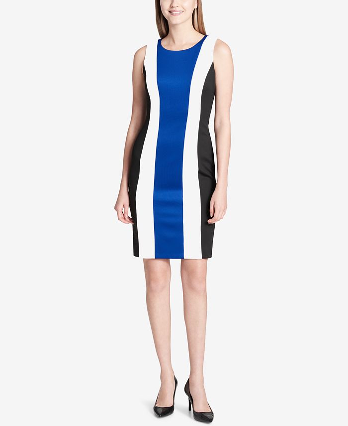 Calvin Klein Colorblocked Sheath Dress - Macy's