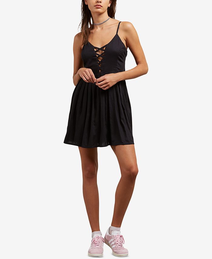 Volcom Juniors' Cross Paths Lace-Up Dress - Macy's