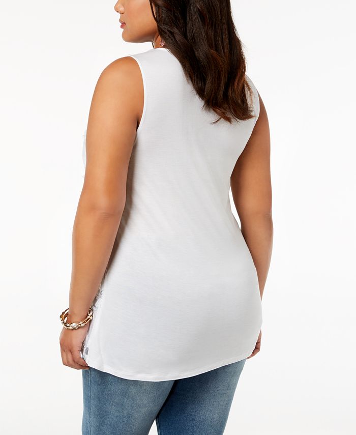 INC International Concepts I.N.C. Plus Size Floral-Embellished Top ...