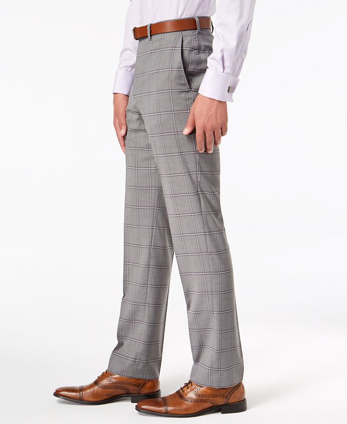 Sean John Men's Slim-Fit Stretch Black/White Windowpane Suit Pants - Macy's