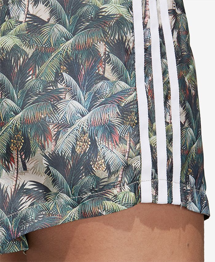 adidas Satin Printed High-Waist Shorts - Macy's