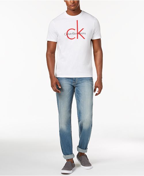 Calvin Klein Jeans Men's Classic CK Logo-Print T-Shirt - T-Shirts - Men ...