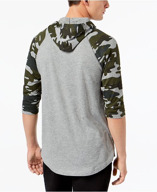American Rag Men's Camo Raglan Hooded T-Shirt, Created for Macy's ...