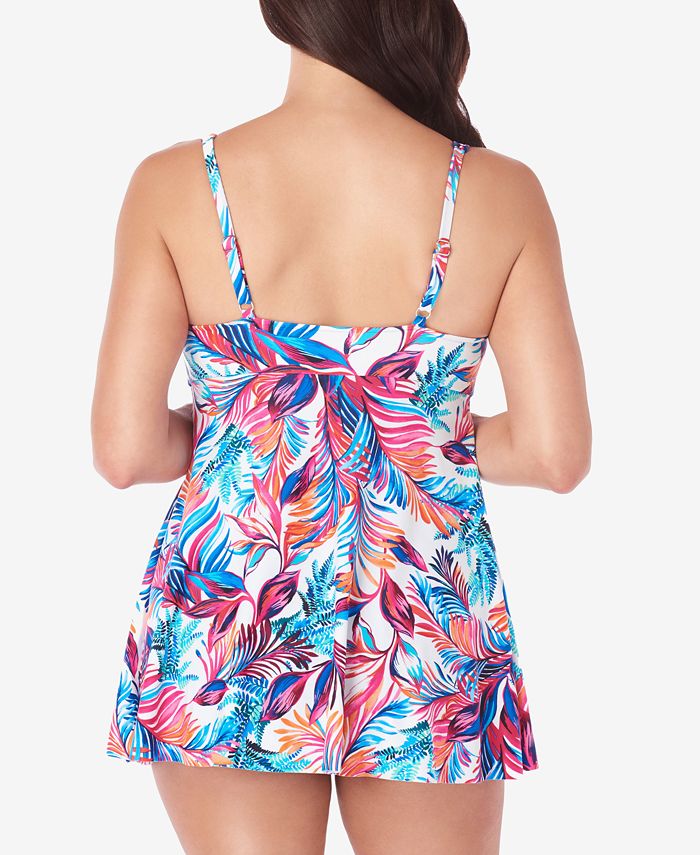 Swim Solutions Sienna Printed Flyaway Tummy Control Swimdress Created