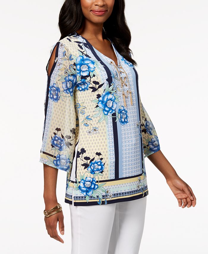 JM Collection Cold-Shoulder Tunic, Created for Macy's - Macy's