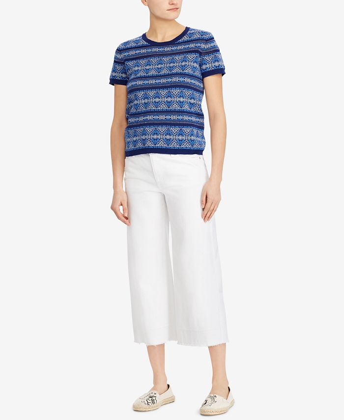 Lauren Ralph Lauren Geometric-Print Sweater - Macy's