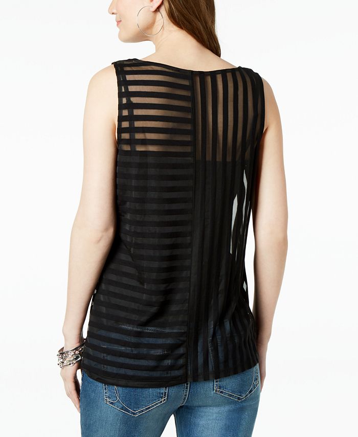 INC International Concepts I.N.C. Sleeveless Shadow-Stripe Top, Created ...