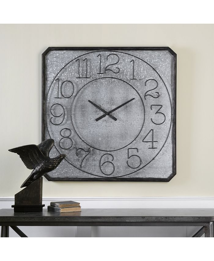 Uttermost Dominic Galvanized Metal Wall Clock - Macy's