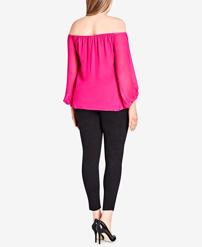 City Chic Trendy Plus Size Off The Shoulder Peasant Top Macys