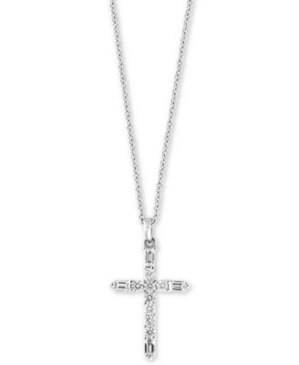 EFFY Collection EFFY® Diamond Cross 18" Pendant Necklace (1/4 ct. t.w ...