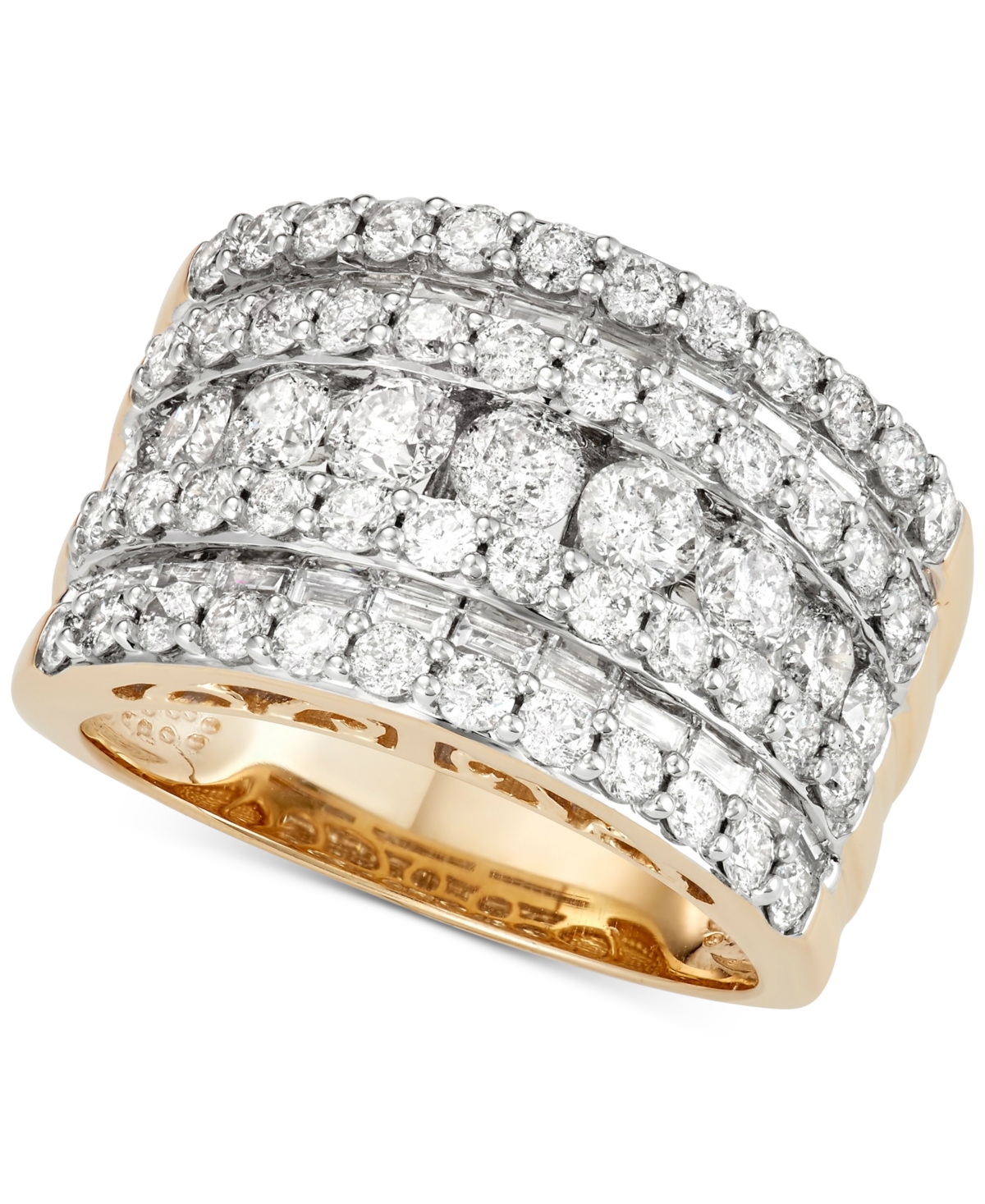 Click here for Five-Row Diamond Band (3 ct. t.w.) in 14k White  Y... prices