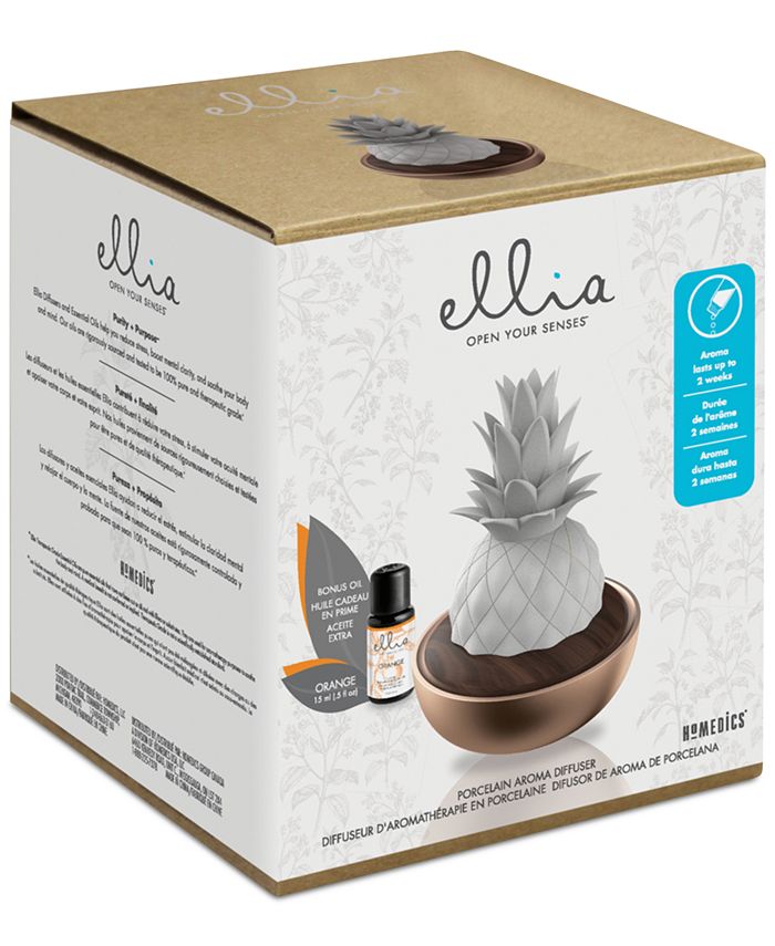 Homedics Ellia Pineapple Porcelain Aroma Diffuser - Macy's