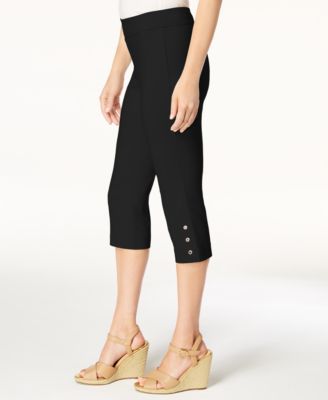 JM Collection Button-Hem Slim-Leg Capris, Created for Macy's - Macy's