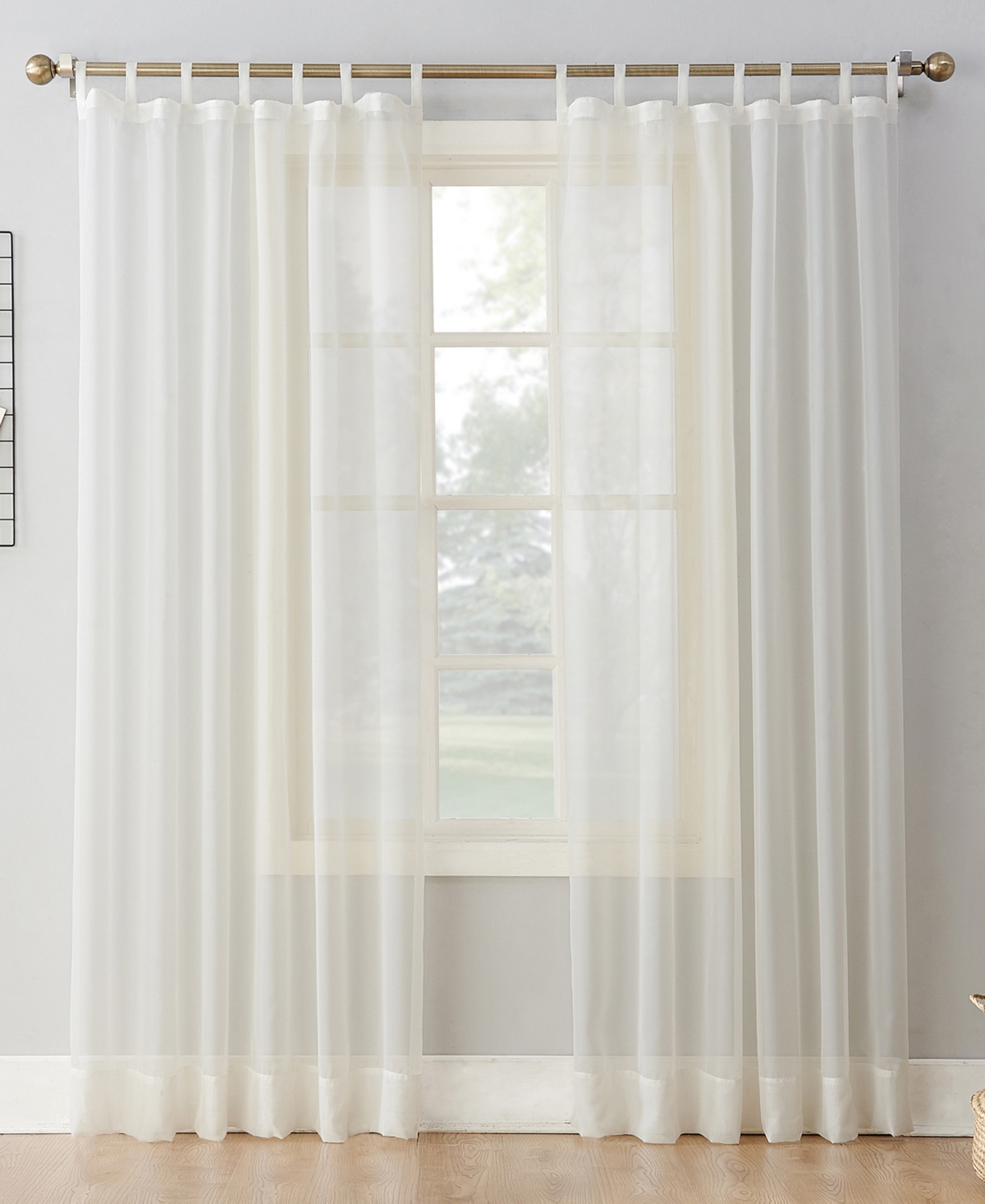 Click here for Sheer Voile Tab Top Curtain Panel - Eggshell prices