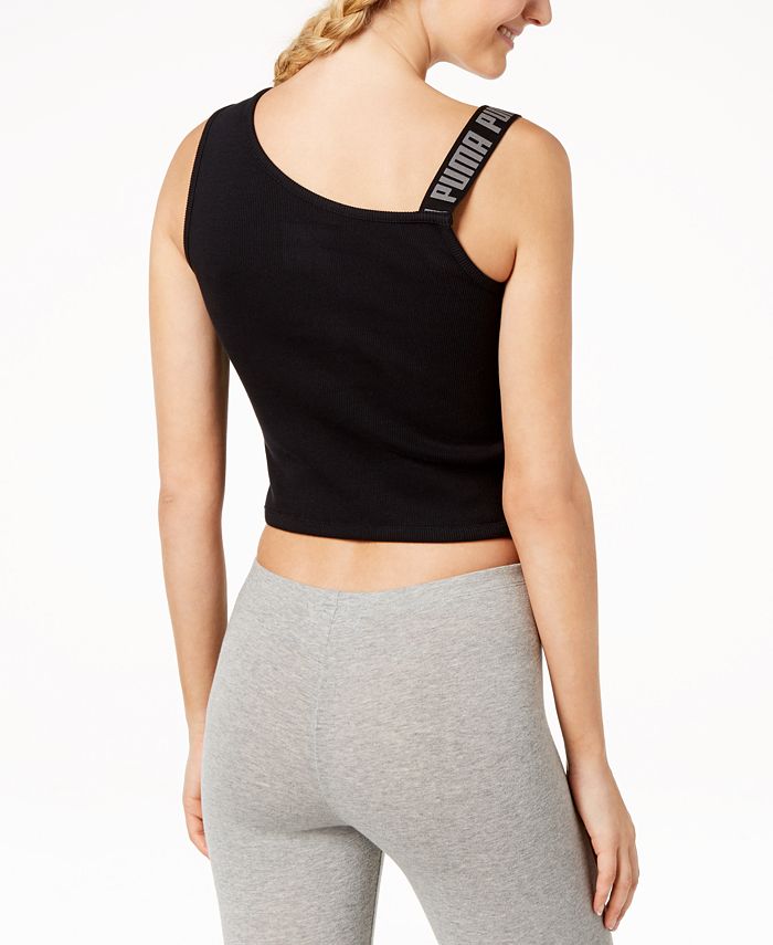 Puma Ribbed Asymmetrical Cropped Tank Top - Macy's
