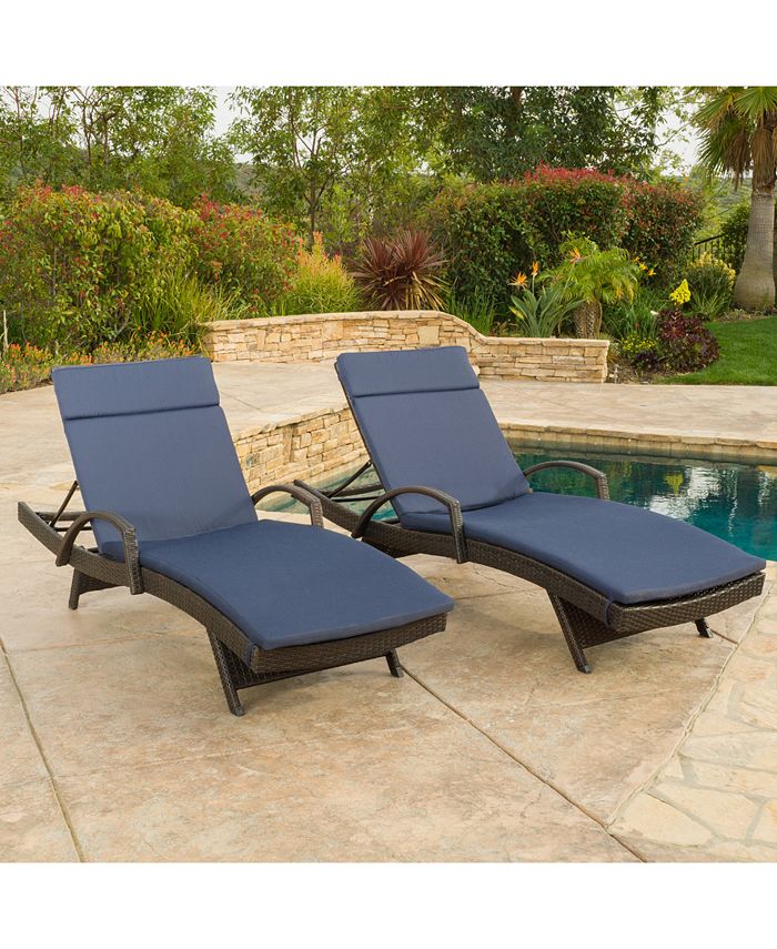 Noble House Hunter Outdoor Chaise Lounge (Set Of 2) - Macy's