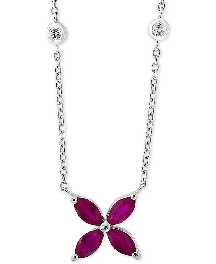 EFFY Collection EFFY® Ruby (7/8 ct. t.w.) & Diamond (1/10 ct. t.w ...