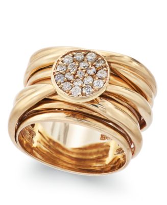 D'Oro by EFFY® Diamond Pave-Set Wrap Ring (1/3 ct. t.w.) in 14k Gold ...