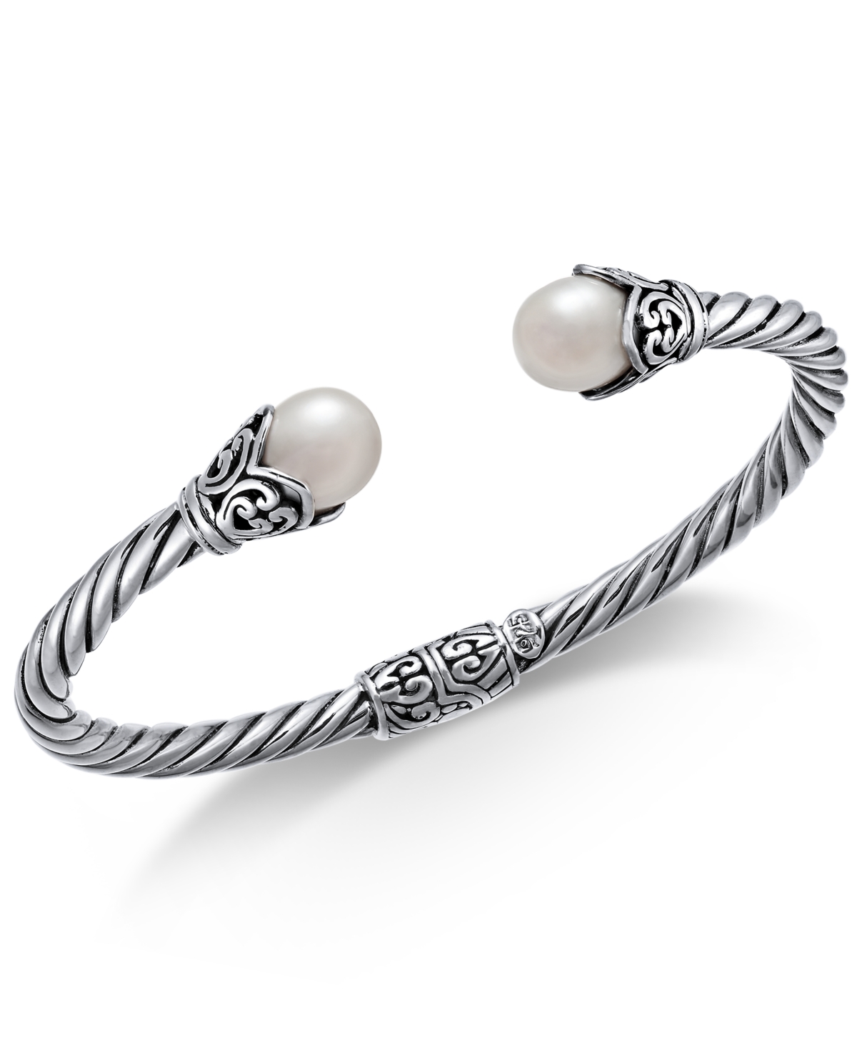Click here for Cultured Freshwater Pearl (8mm) Filigree Bangle Br... prices