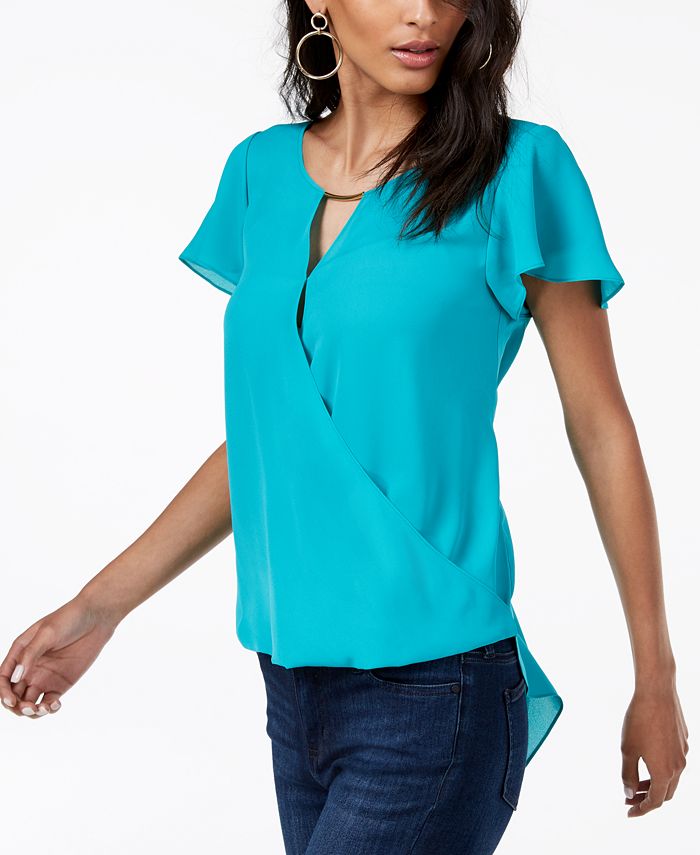 INC International Concepts I.N.C. High-Low Hardware-Detail Top, Created ...