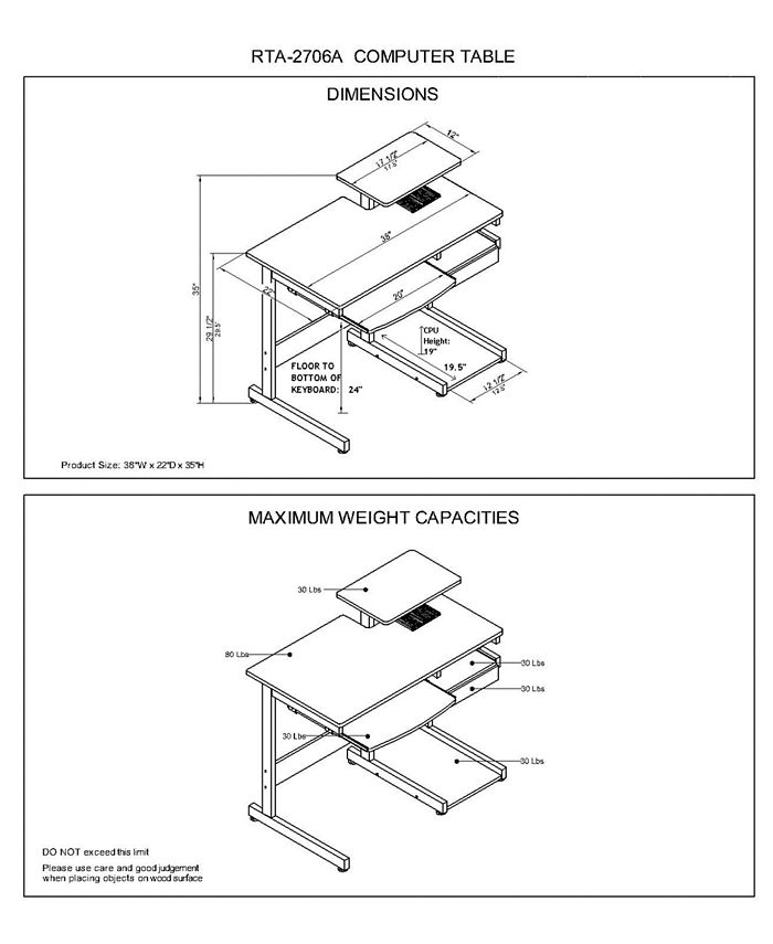 RTA Products Techni Mobili Workstation Desk - Macy's