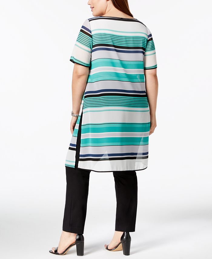 Alfani Plus Size Striped Tunic, Created for Macy's - Macy's