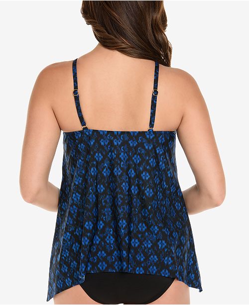 Miraclesuit Sunset Cay Printed High-Neck Keyhole Handkerchief-Hem ...