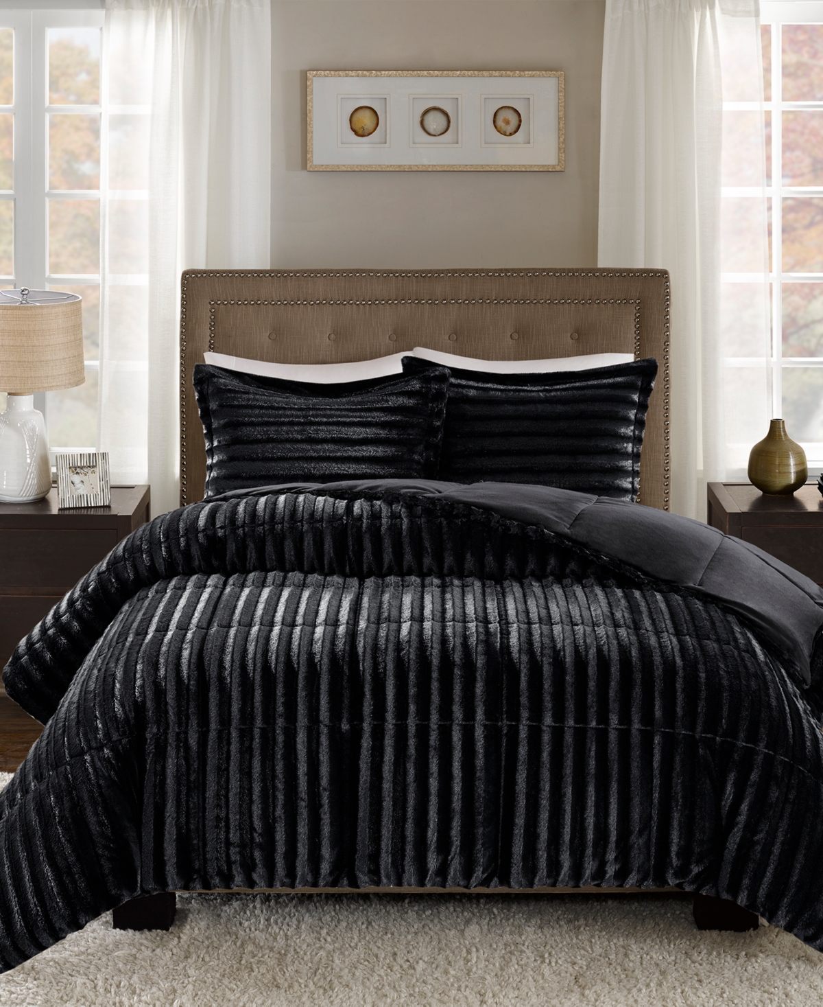 Click here for Madison Park Duke Reversible Faux Fur 3-Pc. Comfor... prices