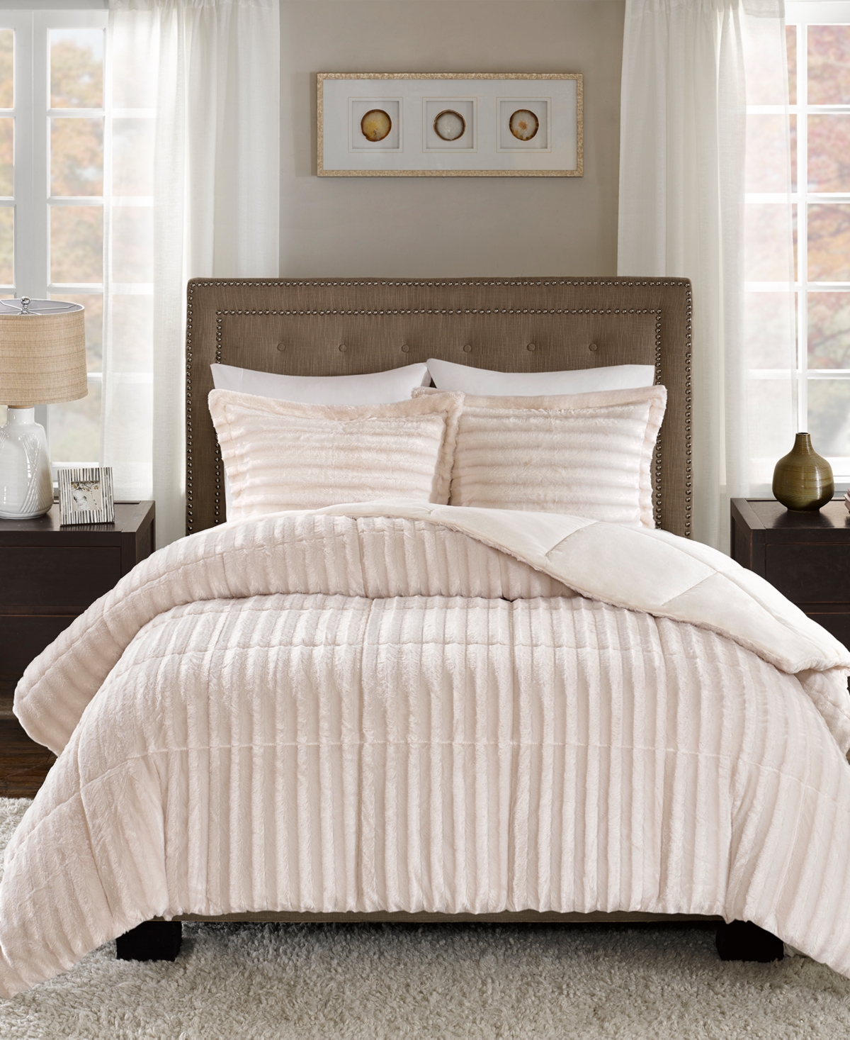 Click here for Madison Park Duke Reversible Faux Fur 3-Pc. Comfor... prices