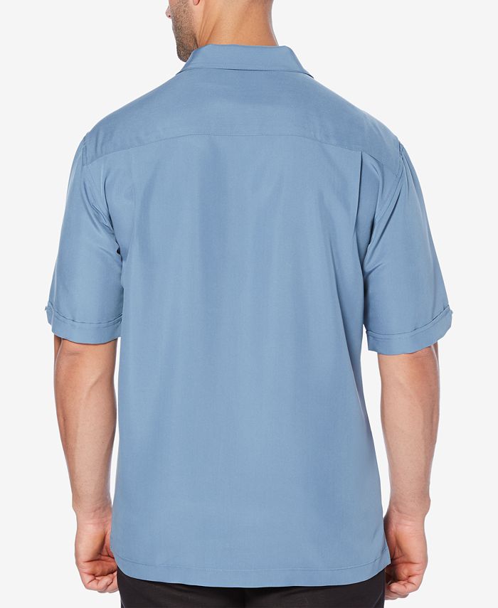 Cubavera Men's Embroidered Panel Camp Shirt - Macy's