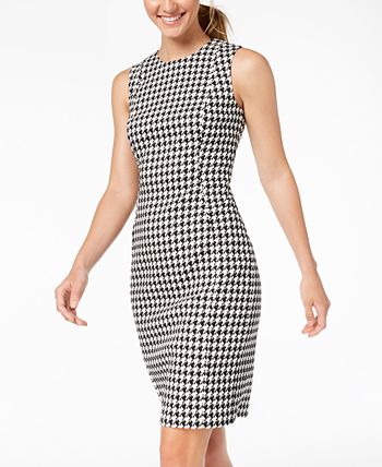 Calvin Klein Houndstooth Sheath Dress - Macy's