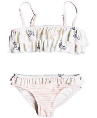 Roxy Little Girls 2-Pc. Ruffle-Trim Bikini - Macy's