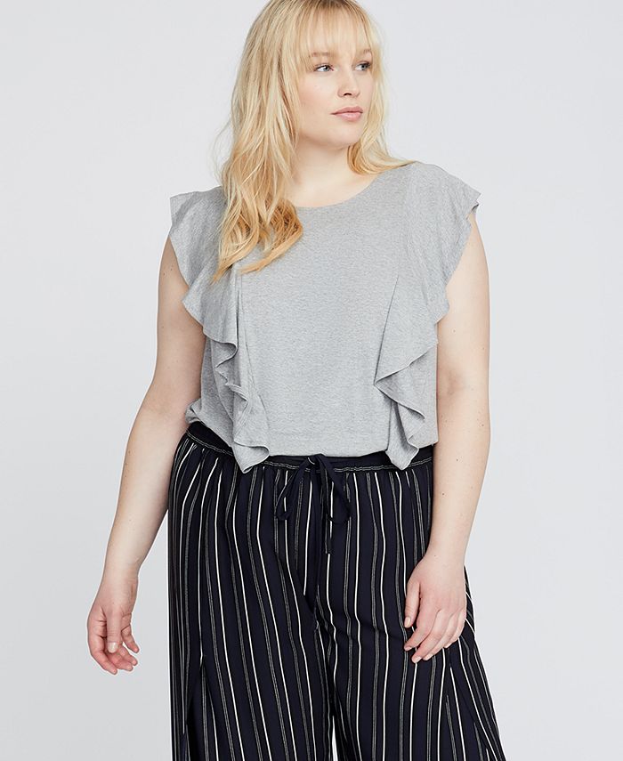 RACHEL Rachel Roy Trendy Plus Size Ruffled Top - Macy's