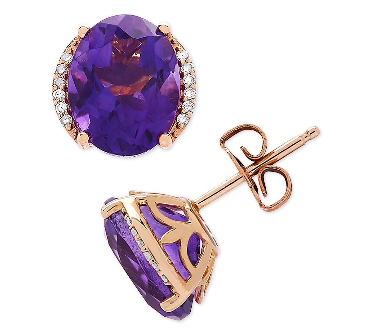 Click here for Amethyst (3-1/5 ct. t.w.) & Diamond Accent Stud Ea... prices
