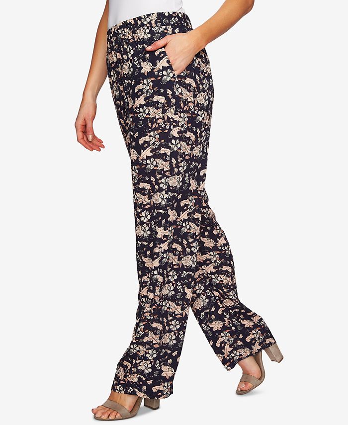 CeCe Floral-Print Soft Pants - Macy's