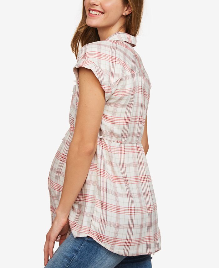 Motherhood Maternity Plaid Button-Front Shirt - Macy's