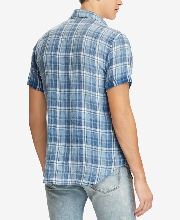 Polo Ralph Lauren Men's Classic Fit Plaid Linen Shirt - Macy's