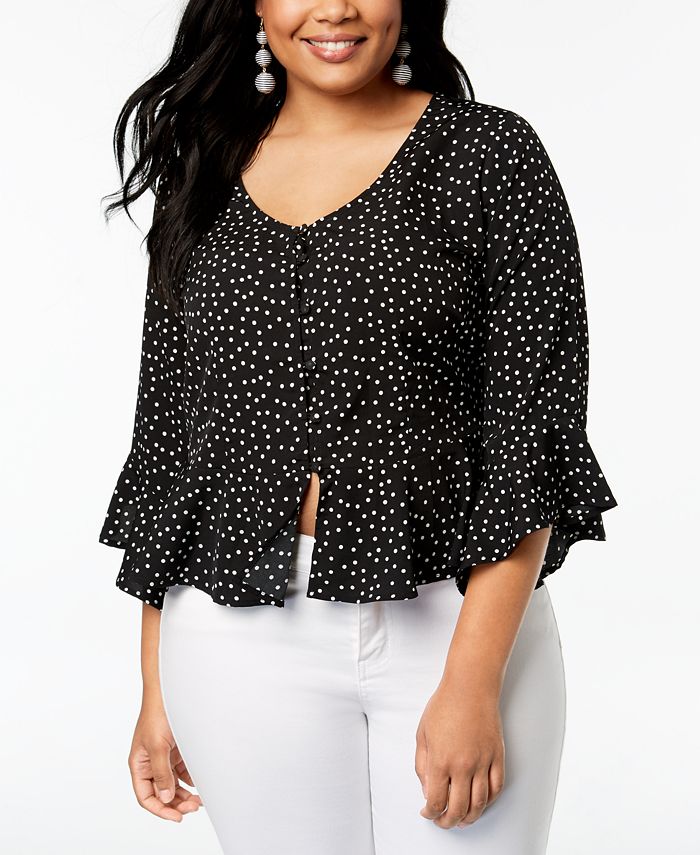 Planet Gold Trendy Plus Size Ruffled Blouse - Macy's