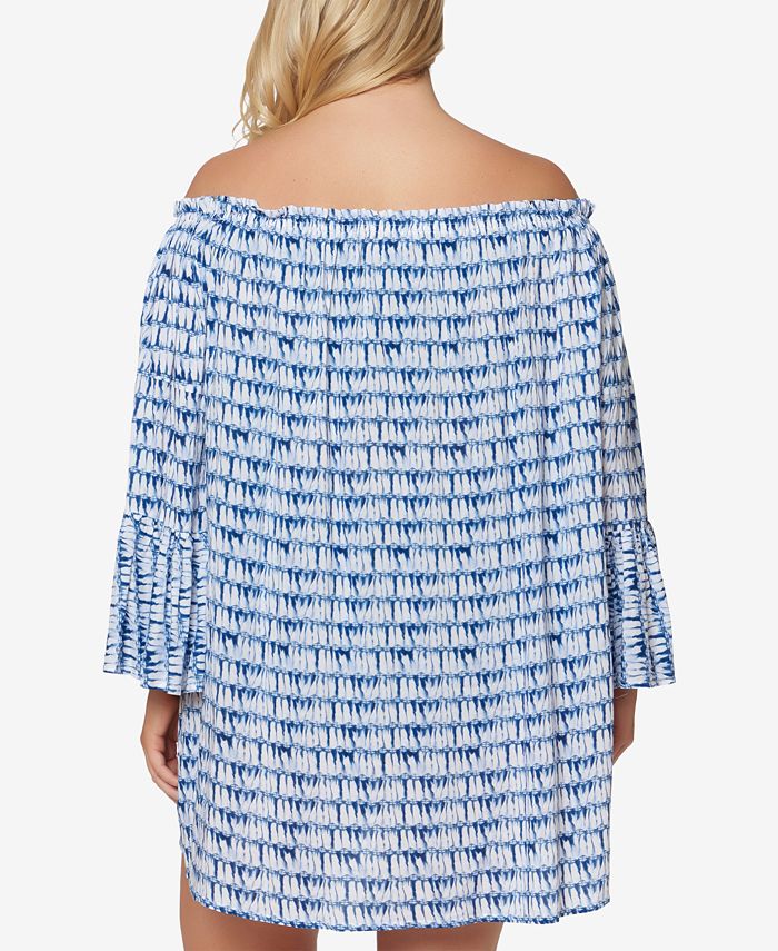 Jessica Simpson Plus Size Off-The-Shoulder Cover-Up - Macy's