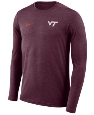 Nike Men's Virginia Tech Hokies Long Sleeve Dri-Fit Coaches T-Shirt ...