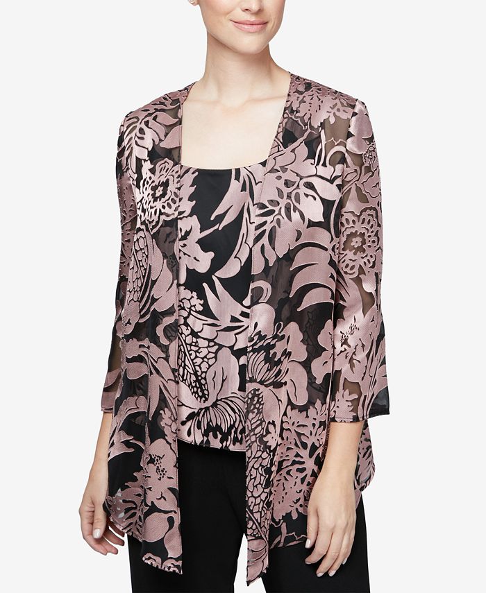 Alex Evenings Printed Jacket & Top Set - Macy's