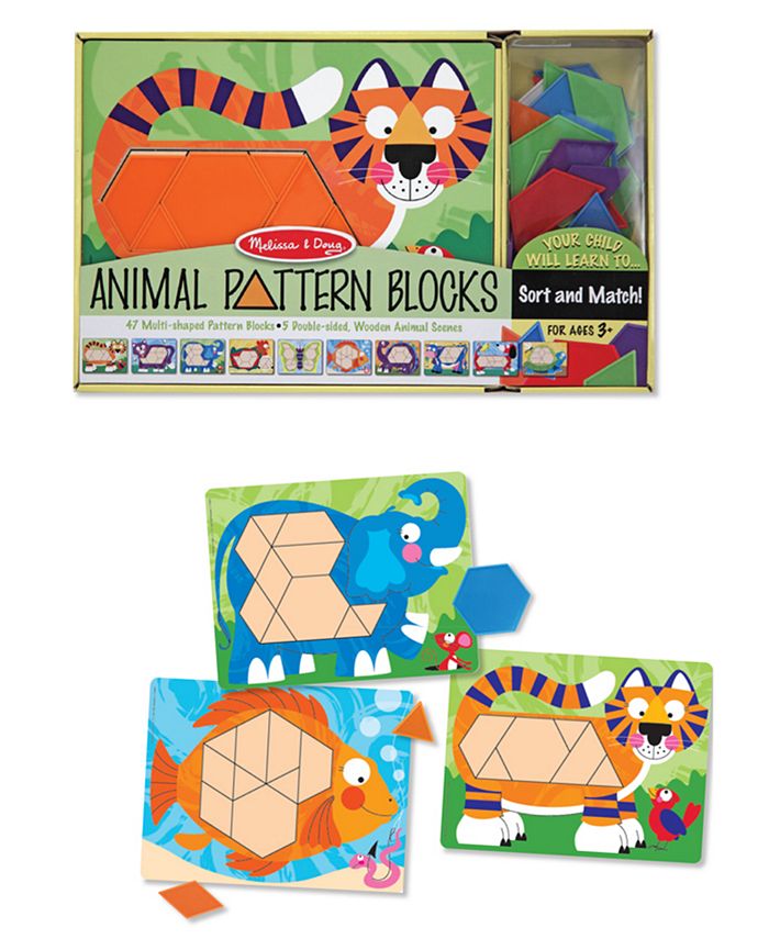 Melissa and Doug Animal Pattern Blocks Set - Macy's
