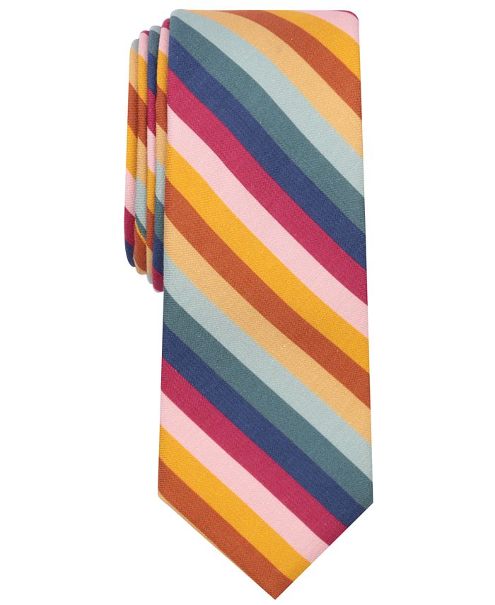 Bar III Men's Signature Stripe Skinny Tie, Created for Macy's - Macy's