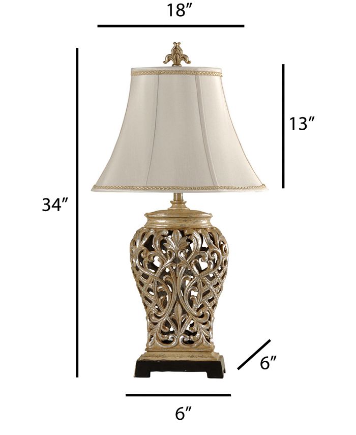StyleCraft Home Collection StyleCraft Open-Lace Scroll Table Lamp ...