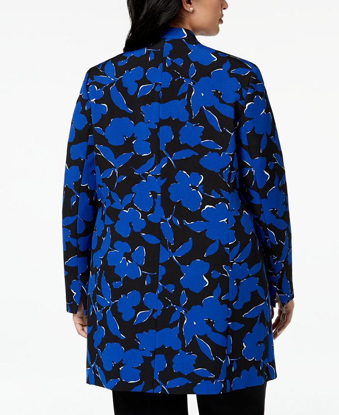 Kasper Plus Size Floral-Print Topper Jacket - Macy's